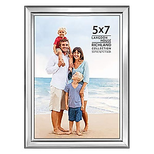Langdon House 5x7 Silver Picture Frame, Distinguished Edging for Classic Style, Richland Collection