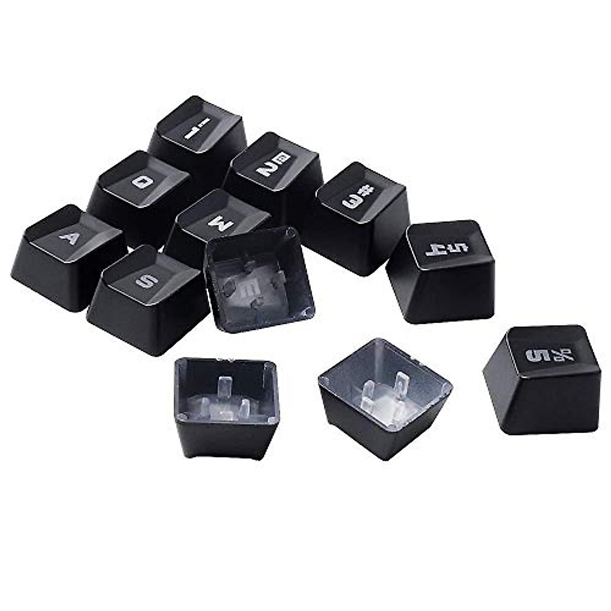 yue Performance Gaming keycaps Replacement for Romer-G Switch Logitech G310 G413 G613 G810 K840 G910 Mechanical Keyboard (Bump 12 Keys, Black)