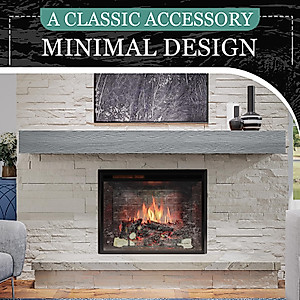 THLYNSAM Fireplace Mantel 72 inches Floating Shelf with Rustic Finish Wood Wall Shelf with Invisible Heavy Duty Bracket for Living Room Décor, 72L x 6H x 8D, Brown