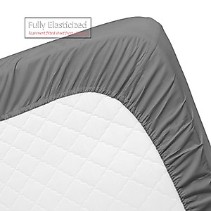 Nestl Duvet Cover with Fitted Sheet 4 Piece Set - Soft Double Brushed Microfiber Hotel Collection - Comforter Cover with Button Closure, Fitted Sheet, 2 Pillow Shams, Queen - Gray