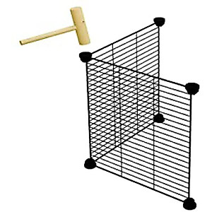 48" Extra Large Guinea Pig Dwarf Rabbit Habitat Yard Hamster Turtle Critters Cage Center Divider with Door Mice Bunny Hedgehog Enclosure with Waterproof Bottom Canvas