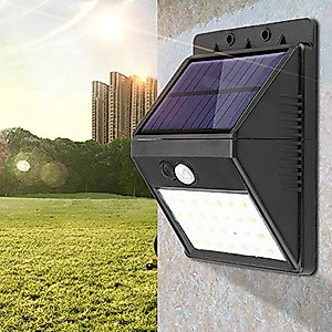 POCREATION Garden Light, Solar Sensor Light Solar Powered Light ABS Plastic Wall Light for Home Garden
