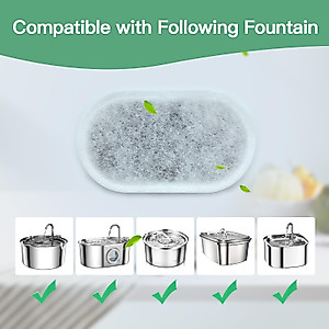 16 Pack Cat Water Fountain Filter, Replacement Carbon Filter for Stainless Steel Pet Water Fountain, Dog Water Fountain