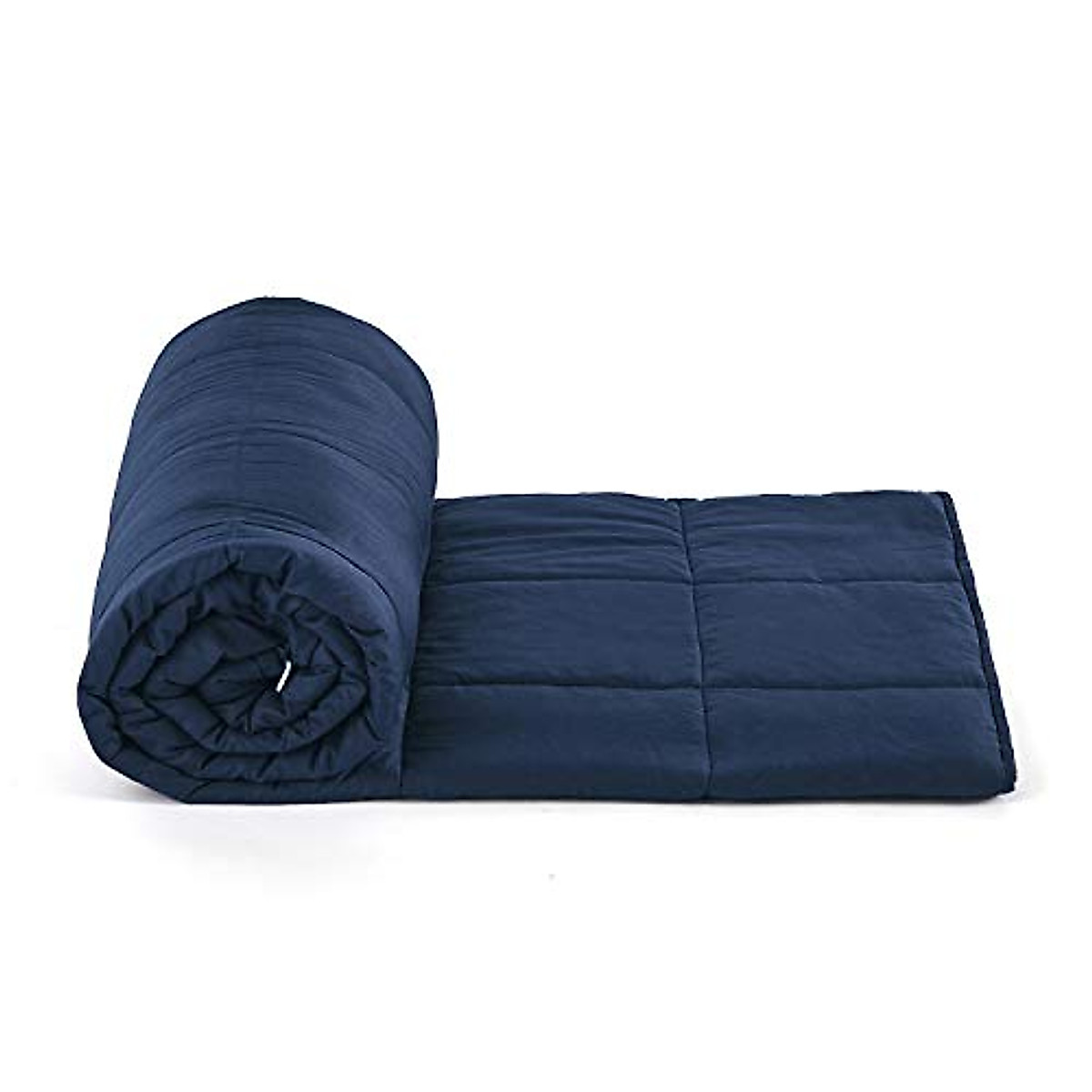California King Size Weighted Blanket | 90''x108'',25lbs | Perfect for Couples | Premium Cotton Material with Glass Beads | Navy