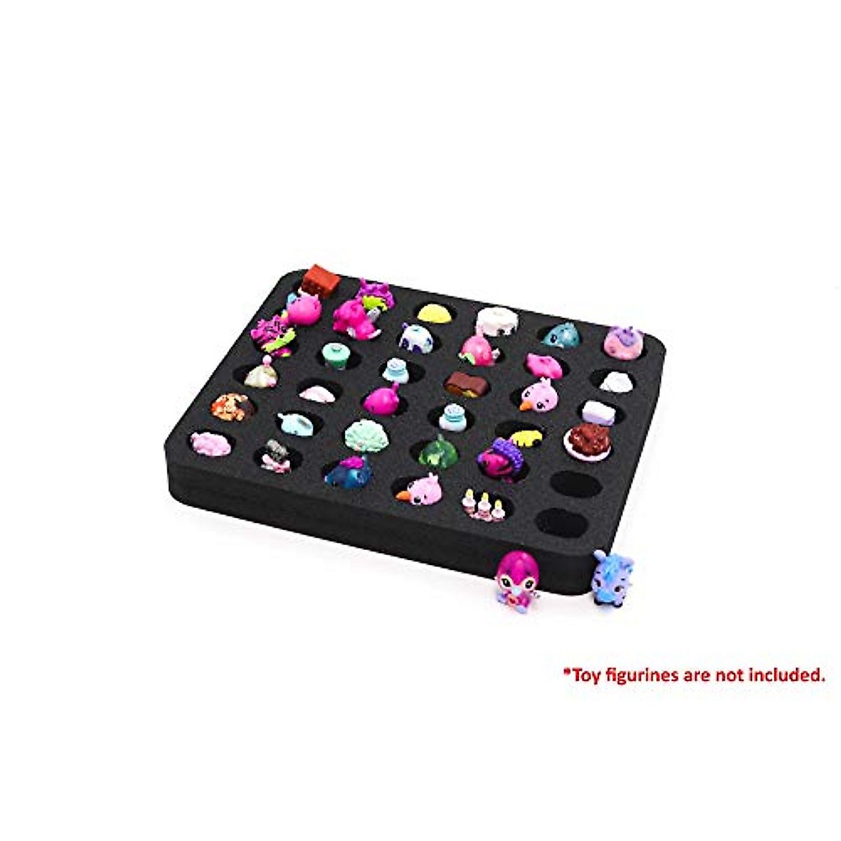 Polar Whale Toy Figurine Character Drawer Organizer Washable for Home Bedroom Playroom Compatible with Shopkins Hatchimals Colleggtibles 7.1 x 8.6 x 1 Inches Black Foam 36 Compartments