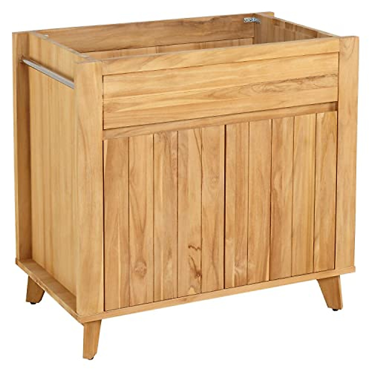 Signature Hardware 953267-36-RUMB-8 Antioch 36" Free Standing Single Vanity Set with Teak Cabinet, Vanity Top, and Rectangular Undermount Sink - 8" Faucet Holes