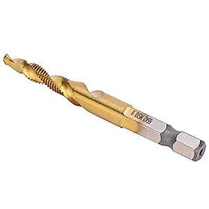 M5 tap, Tap Drill Bits, 4.2 Hex Square Shank High Speed Steel 10Pcs for Drilling Reaming