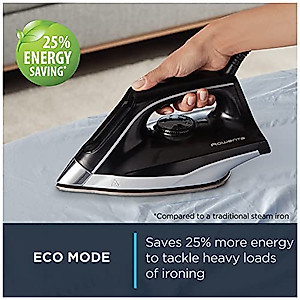 Rowenta Compact Stainless Steel Soleplate Professional Steam Station for Clothes, 57 Ounce Removable Tank, Lightweight, Compact 1500 Watts Iron, Fabric Steamer, Garment Steamer Black and Blue, VR8324.