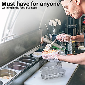 MT Products Clear Plastic Square Hinged Food Container, 5" Length x 5" Width x 2.75" Depth (40 Pieces) and Aluminum Foil 9 in x 13 Pans Half Size Medium 40 Gauge Table Tin Pans (25 Pieces)