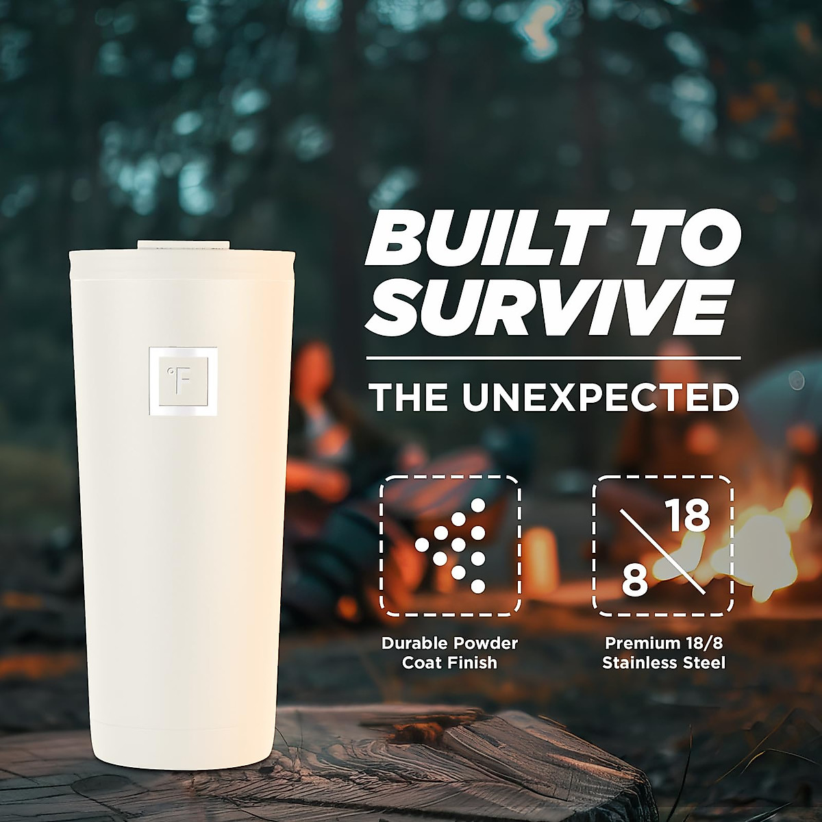 IRON °FLASK Classic Tumbler 2.0-2 Lids (Straw/Flip), Vacuum Insulated Stainless Steel Water Bottle, Double Walled, Drinking cup, Thermo Travel Mug - Cashmere Cream, 24 Oz