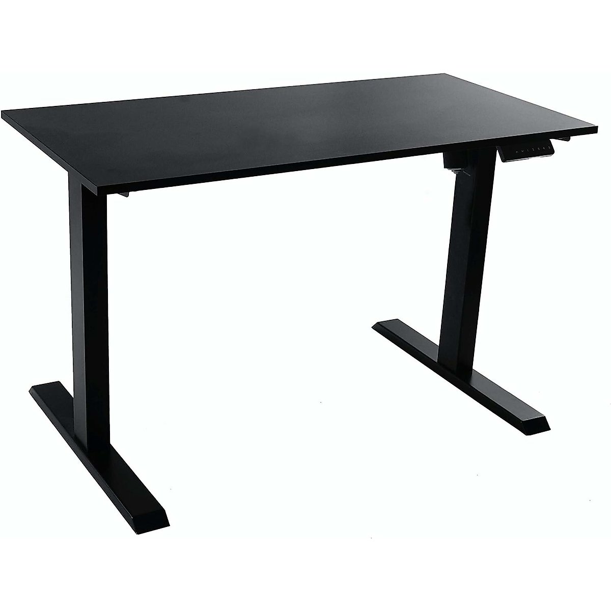 TechOrbits Electric Standing Desk Tabletop - 47 Inch Motorized Workstation Two Leg Frame Stand Up Desk with Memory Settings and Telescopic Sit-Stand Height Adjustment Black