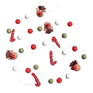 DECHOUS 1 String Christmas Felt Ball Skewers Christmas Decor House Decorations for Home Christmas Ornaments Handmade Felt Garland Wall Ball Banner Reindeer Tree Decoration Imitation Elk