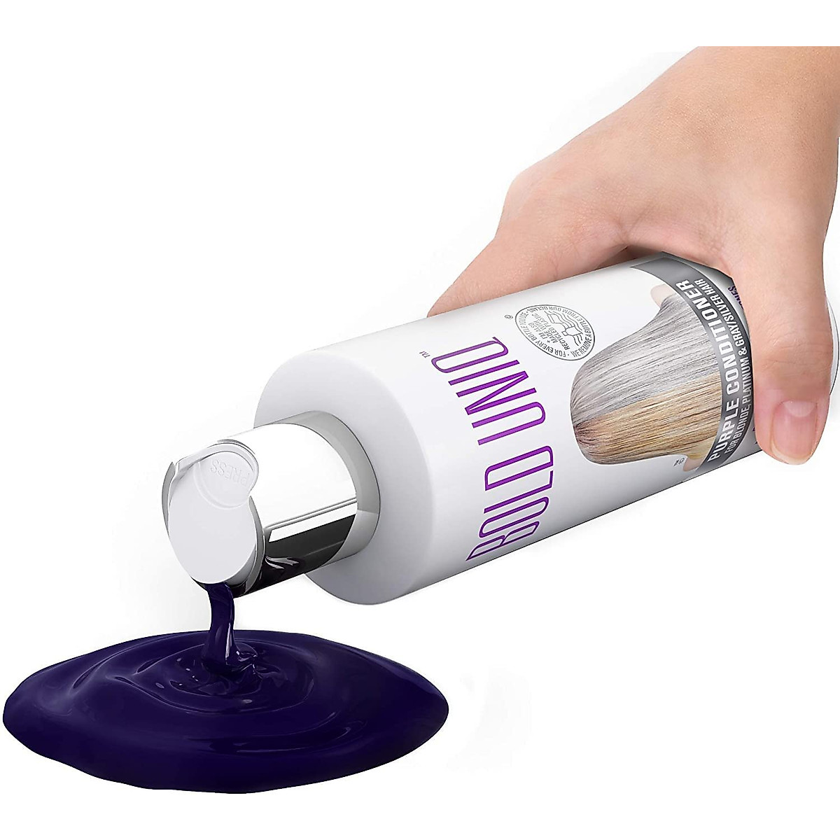 Purple Conditioner for Blonde, Platinum & Gray/Silver Hair. Reduce Brassy Yellow Tones. Toner for Bleached & Highlighted Hair - Moisturises - Cruelty Free, No Parabens or Sulfates - 237 ml