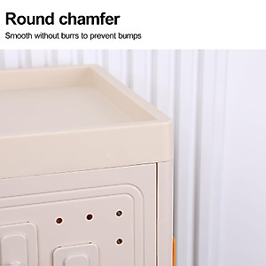 GIFZES Closet Organizers and Storage with Lids and Doors, 4 Tier Plastic Storage Bins Organizer, Collapsible Stackable Storage Bins with Wheels, Folding Storage Box for Closets White