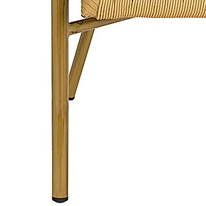 Safavieh PAT4000B-SET2 Outdoor Collection Dagny Natural and Light Brown Stacking Arm Chair