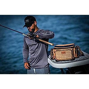Plano Guide Series 3600 Tackle Bag, Medium, Beige 1680 Denier Fabric with Waterproof Base, Includes 5 Stowaway Utility Boxes, Premium Fishing Storage for Baits & Lures