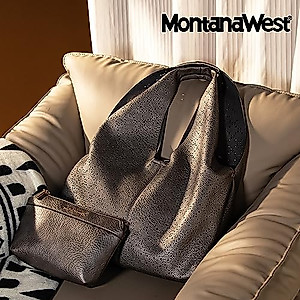 Montana West Black Slouchy Hobo Bags for Women Hollow out Shoulder Purses and Handbags Vegan Leather Top Handle Tot