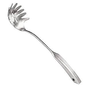Spaghetti Server, [Rustproof, Integral Forming, Durable] Newness 304 Stainless Steel Pasta Fork with Vacuum Ergonomic Handle, Comfortable Grip Design Spaghetti Server for Kitchen, 14.33 Inches