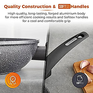 Tower Cerastone Forged Aluminium Pan Set with Easy Clean Non-Stick Ceramic Coating, 5 Piece, Graphite