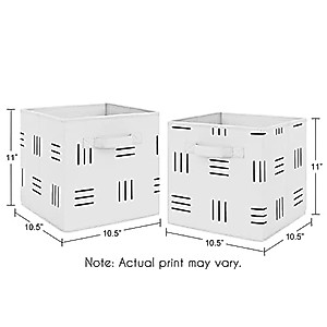 Sweet Jojo Designs White and Black Boho Mudcloth Foldable Fabric Storage Cube Bins Boxes Organizer Toys Kid Baby Set of 2 Black and White Bohemian Woodland Tribal Southwest Mud Cloth Hatch Triple Line
