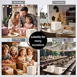 OfficeCastle 10 Pcs White Paper Gift Box with Lids, 8”x8”x6” White Foldable Paper Boxes for Party Presents, Birthday, Bridal Showers, Business