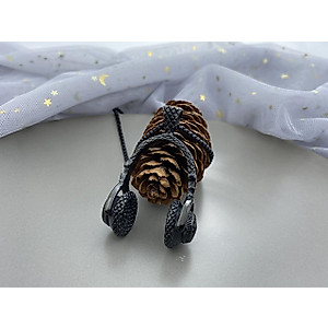 AKarrLili Black Headphones Hiphop Necklace Rock Music Pendant with 23in chain Jewelry