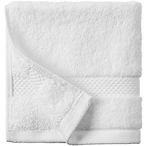 Amazon Aware 100% Organic Cotton Plush Bath Towels - Washcloths, 6-Pack, White