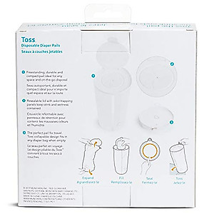 Munchkin® Toss™ Portable Disposable Diaper Pail, 3 Pack, Holds 90 Diapers