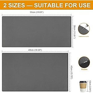 Dish Drying Mats for Kitchen Counter Coffee Mat Under Sink Mats for Kitchen Waterproof Dish Mat Drying Kitchen Mat Bar Mats for Countertop Coffee Bar Accessories (Deep Gray, 11.81"*15.75")