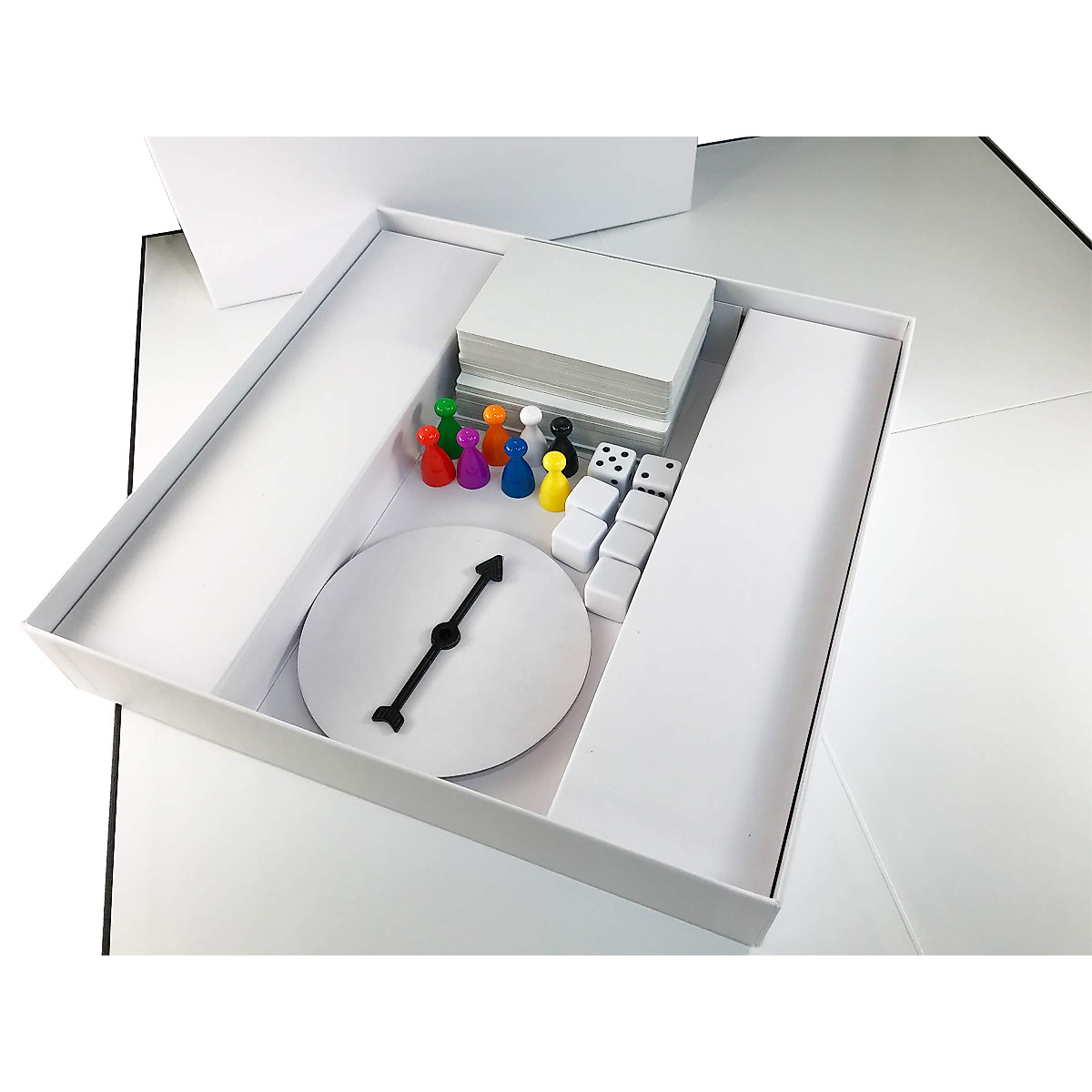 Create Your Own Board Game Set – DIY Kit with Blank Game Board, Game Pieces, Blank Cards, Dice, Spinner – Build Your Own Game for Family Board Games