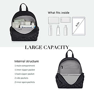 ECOSUSI Mini Backpack Women Leather Small Backpack Purse for Teen Girl Cute Pom Bookbag Travel Shoulder Bag with Charm Tassel (1-Black, for Tablet)
