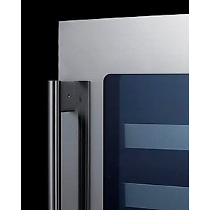 Summit 24 Inch Wine Cellar Shallow Depth Wine Refrigerator, Dimmable LED Light, Lock, Commercial or Residencial Use- SDHW2442(RHD, Stainless Steel)