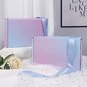 DERZIFUN 30 Pack 9x6x2 Inch Corrugated Packaging Mailer Boxes, Purple-Blue Shipping Packaging Boxes for Small Business, Recyclable Cardboard Literature Gift Boxes Mailing