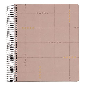 Erin Condren 7" x 9" Platinum Coiled Focused Teacher Lesson Planner (August 2023 - July 2024) - Quartz Grid Vegan Leather Cover - 80 Lb. Thick Mohawk Paper, 12 Month Calendar
