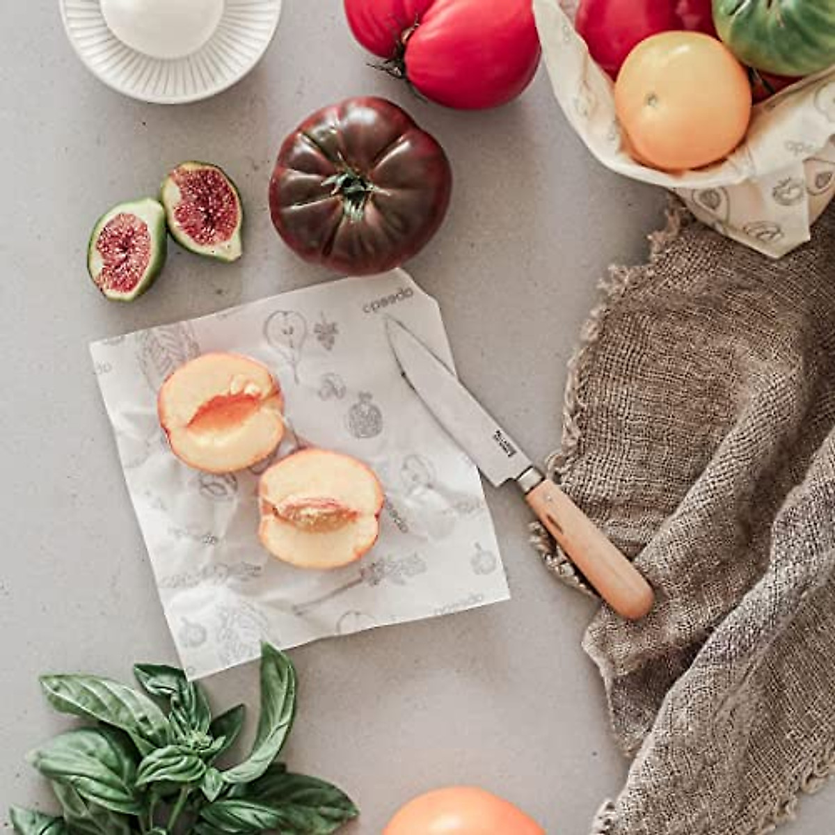 Abeego, The Original Beeswax Food Storage Wrap - Set of Five 7" Natural Small Square Sheets