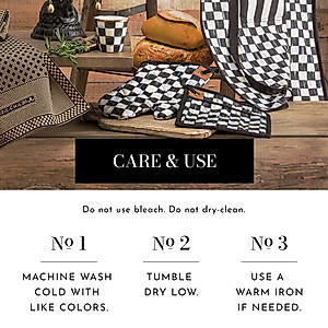 MACKENZIE-CHILDS Courtly Check Bistro Oven Mitt, Cute Hot Oven Mitt, Decorative Kitchen Pot Holder