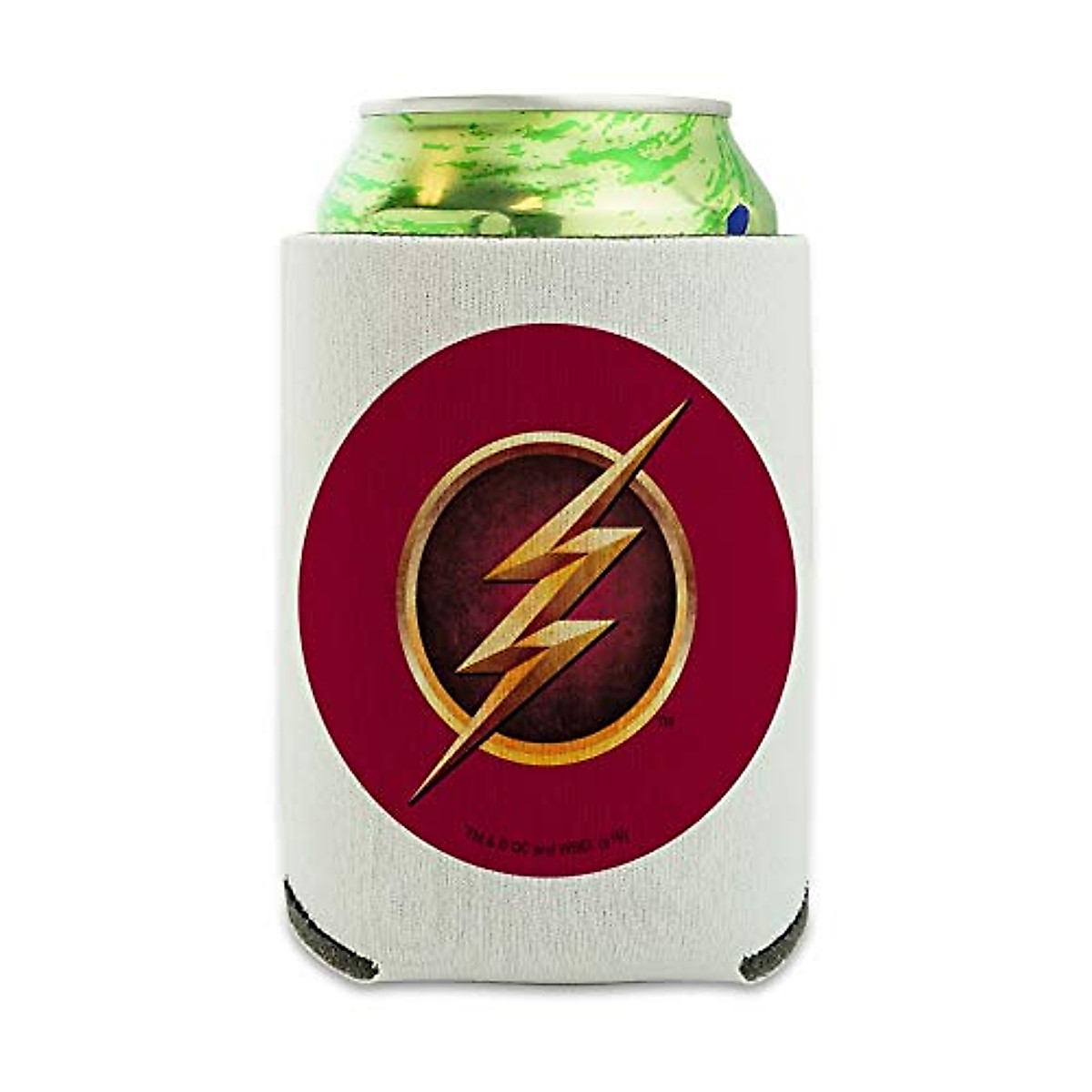 The Flash TV Series Logo Can Cooler - Drink Sleeve Hugger Collapsible Insulator - Beverage Insulated Holder