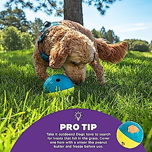 Outward Hound Nina Ottosson Treat Tumble Interactive Treat Ball Dog Puzzle Dog Enrichment Dog Toy, Level 1 Beginner, Blue, Small