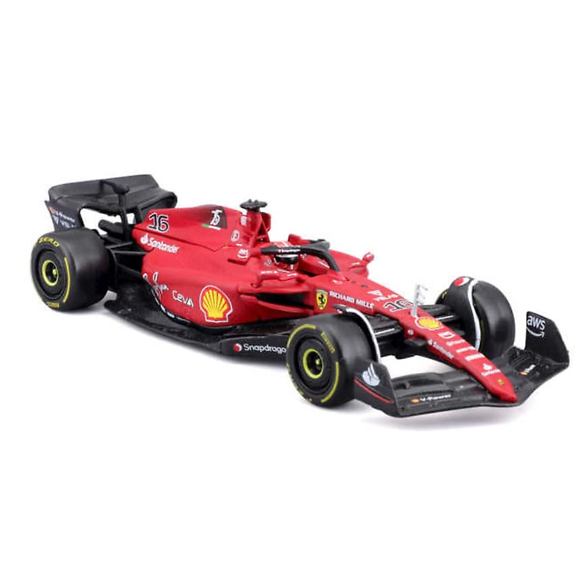 Bburago - 1/43 Scale Model Compatible with Ferrari Replica Miniature Model Compatible with Scuderia Replica Miniature F1-75 # 16 Compatible with Charles Leclerc Replica Miniature Model 2022 Racing