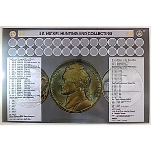 U.S. Nickel Hunting and Collecting 11" x 17" Coin Roll Sorting Laminated Mat
