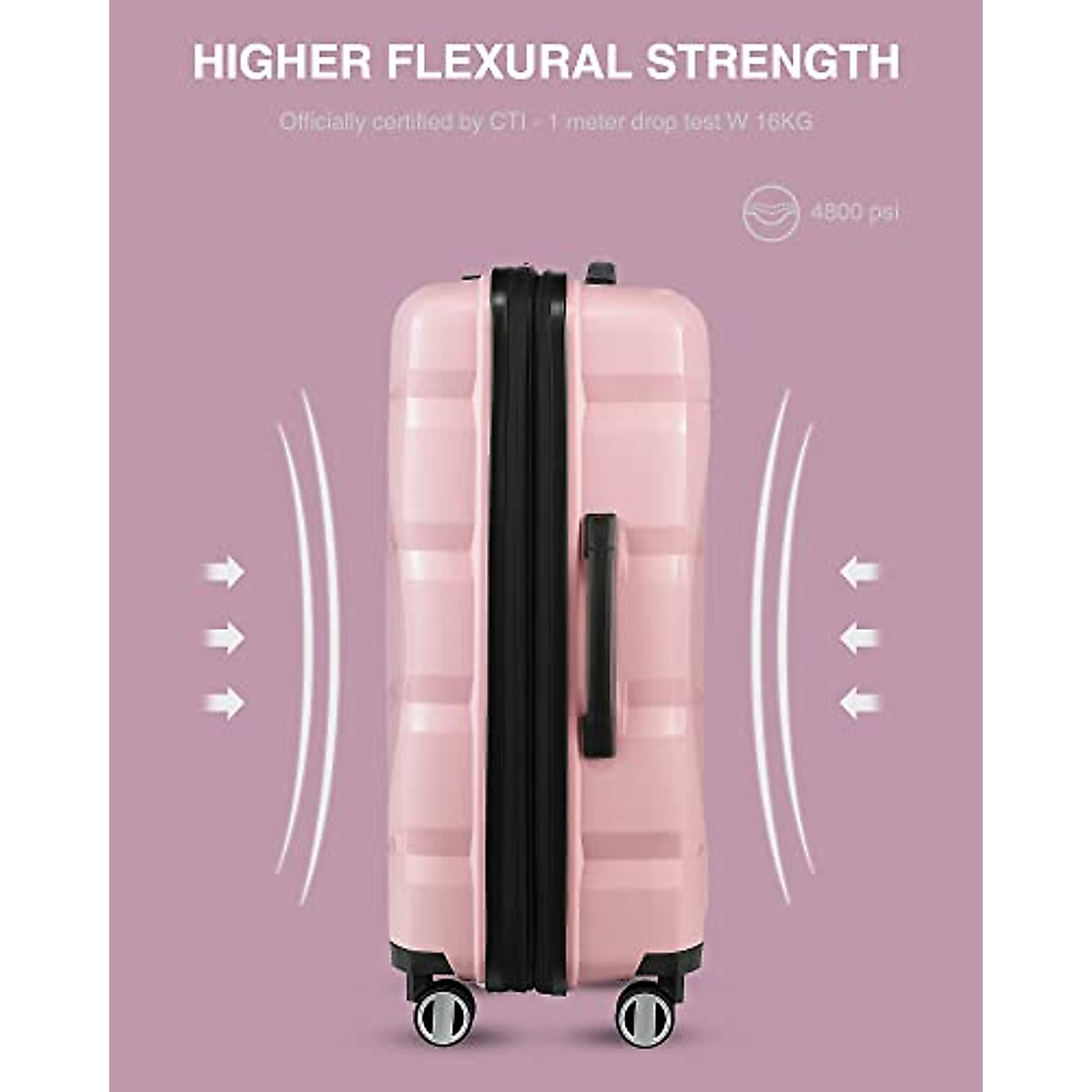 LUGGEX Pink 28 Inch Luggage with Spinner Wheels - Expandable Large Checked Luggage - Lightweight Adventure Partner (Pink Suitcase)