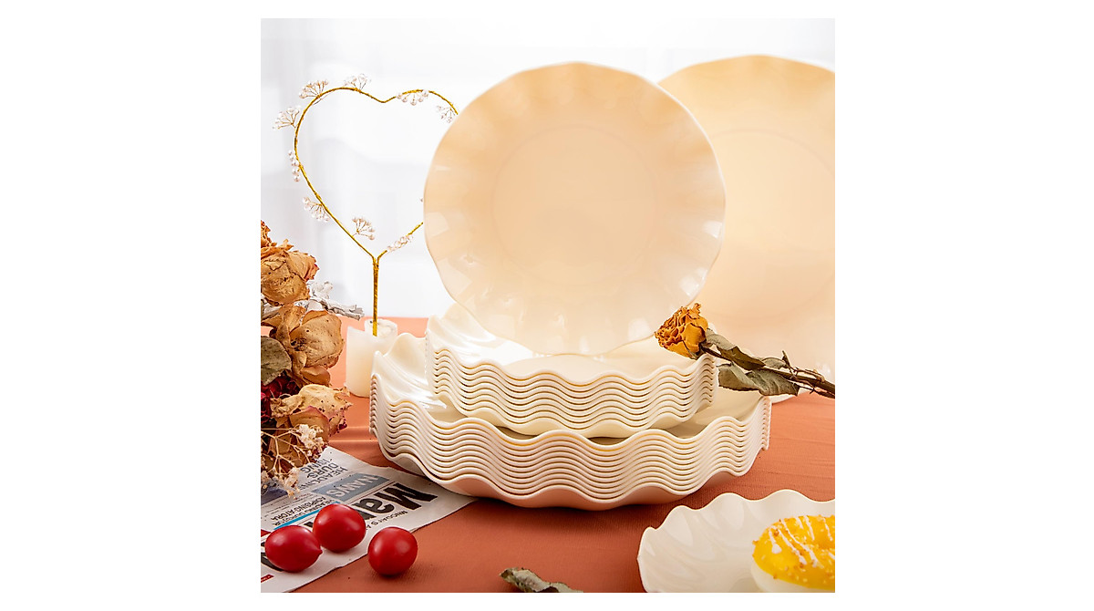 LIYH 24pcs Unbreakable Reusable Plastic Plates