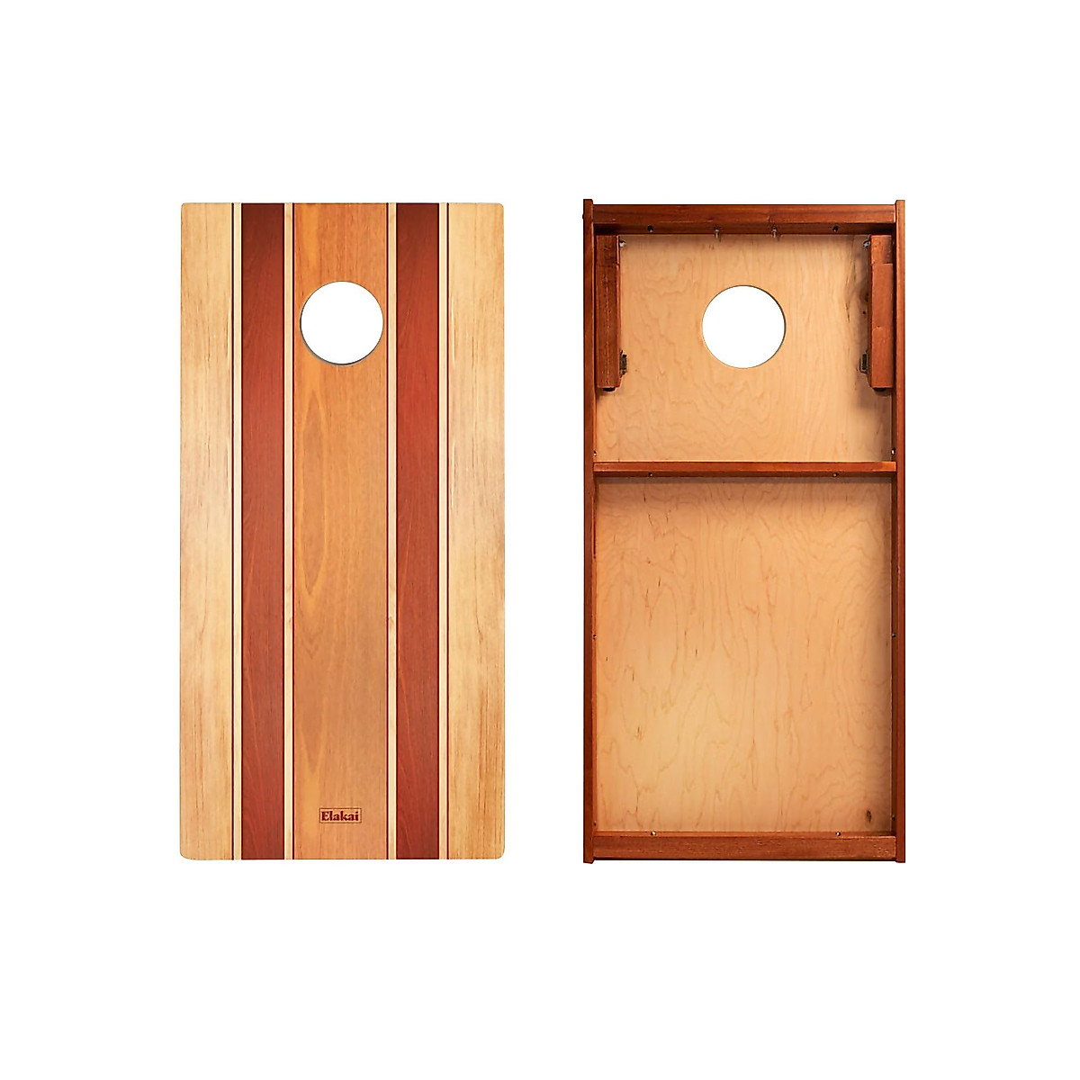 Skip's Garage Classic Woody Waterproof Cornhole Boards - Includes (2) Boards (NO Bags) + (2) Board Edge Lights