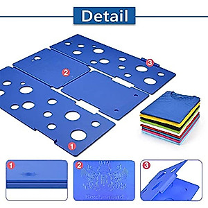 BoxLegend Version 5 Shirt Folding Board t Shirt Folder Clothes Folding Board Easy and Fast to fold Clothes for Adults, Larger and Thicker, Blue