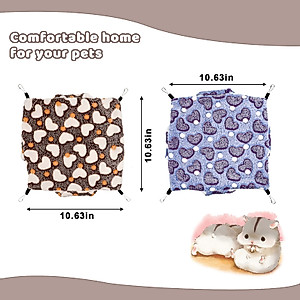 BOWINR 2 Pieces Small Pet Cage Hammock Guinea Pig Bunkbed Hanging Hammock Soft Warm Small Animals House Cage Accessories for Hamster Ferret Guinea Pig Squirrel Chinchilla Rat