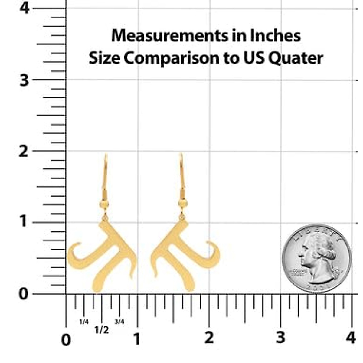 Pi Symbol Stainless Steel Dangle Earrings (Black)