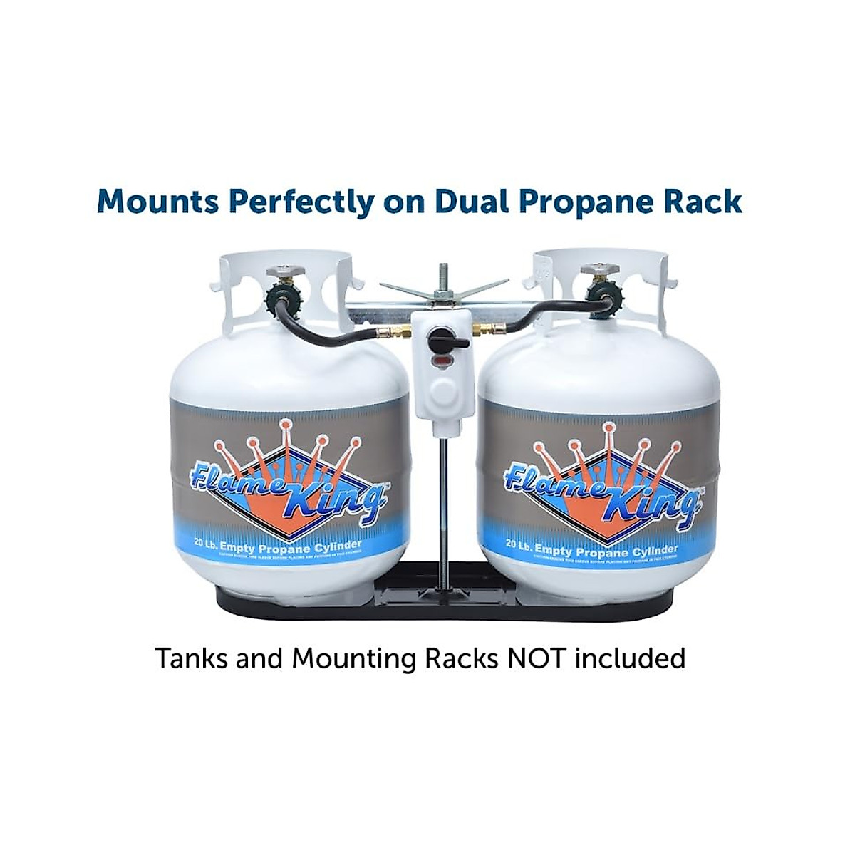 Flame King Auto Changeover LP Propane Gas Regulator Bundle With 48 Inch Hose