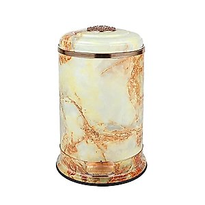 DOUBA Stainless Steel Metal Trash Bins Garbage Cans Foot Pedal Bucket Trash Kitchen Home Decoratio