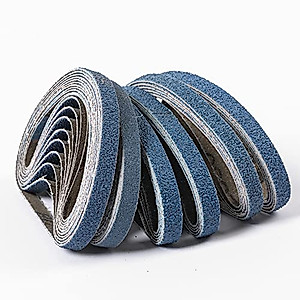 40 Pack Sanding Belts Replacement 3/8 x 13" Size - 10 Each of 40/60/80/120 Grits Zr-Corundum Sanding Belt (3/8" x 13" Belts)