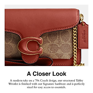 Coach Coated Canvas Signature Tabby Wristlet, Tan Rust, One Size